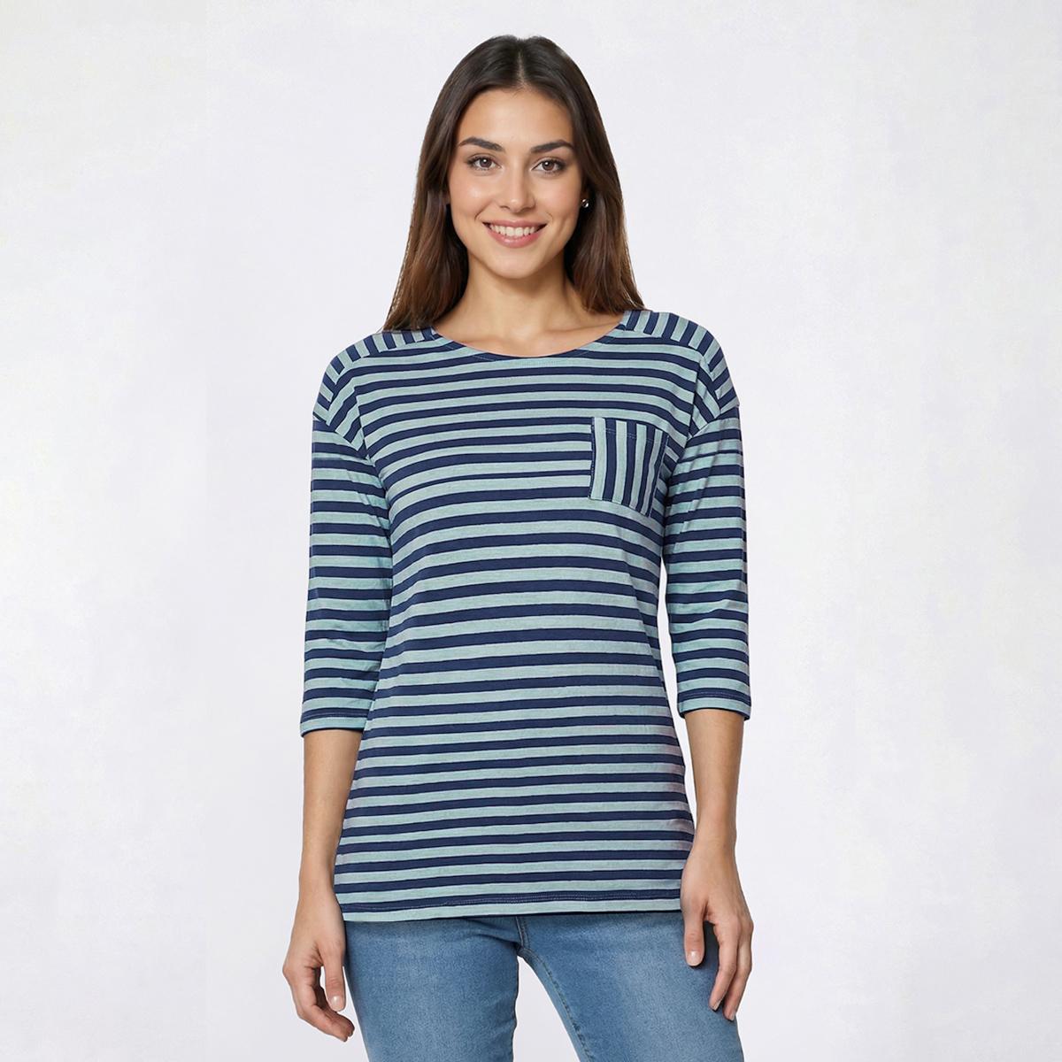 Click here for Womens Erika 3/4 Sleeve Newport Stripe Tee prices